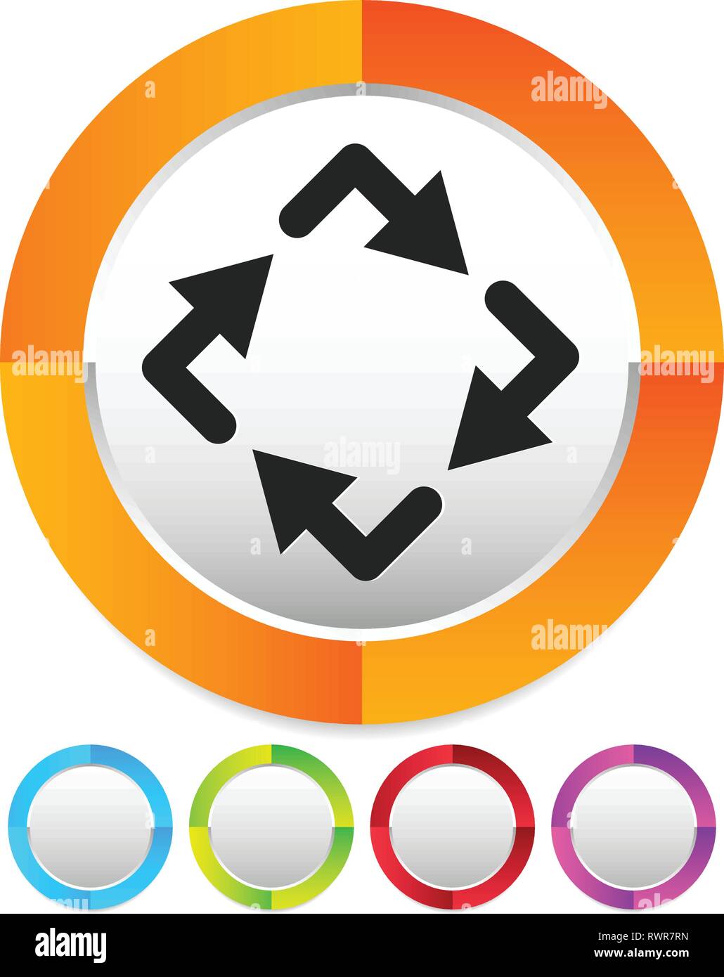 Circular Arrows Icon Rotating Arrows Clockwise Arrows Stock Vector