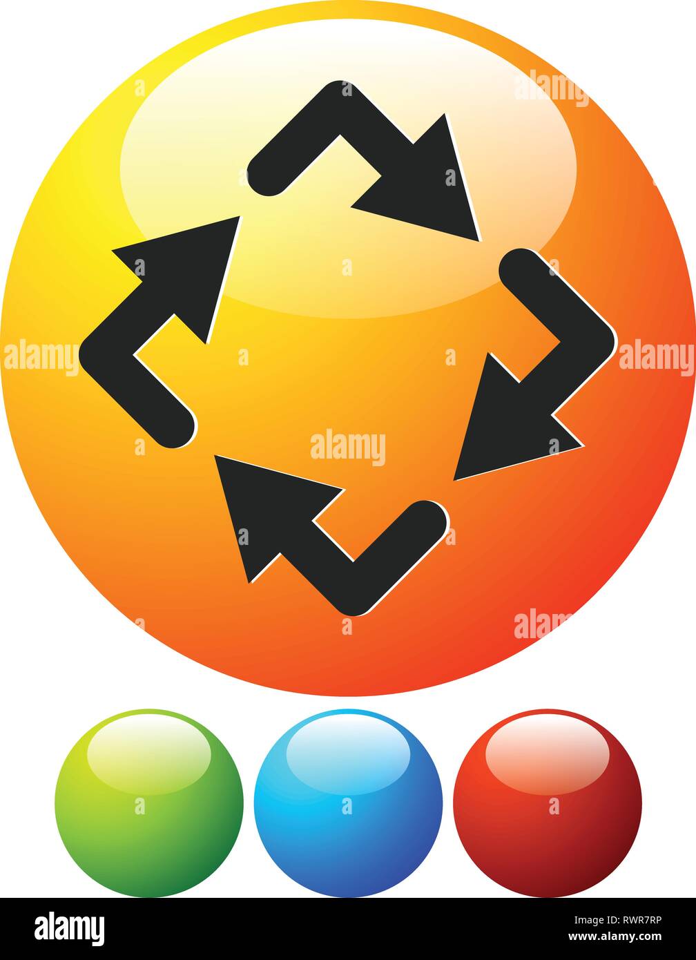 Circular arrows icon, Rotating arrows. Clockwise arrows Stock Vector ...