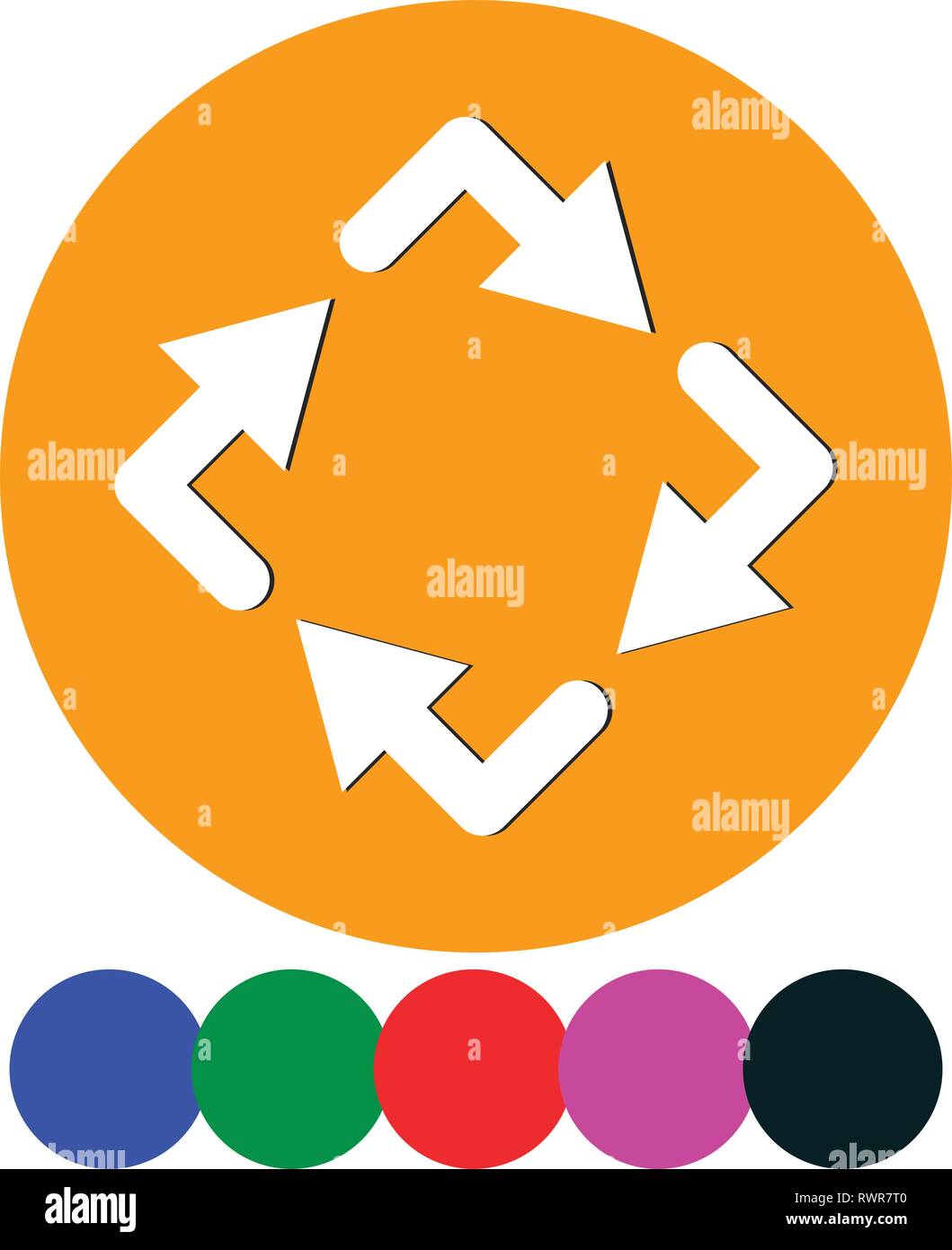 Circular arrows icon, Rotating arrows. Clockwise arrows Stock Vector ...