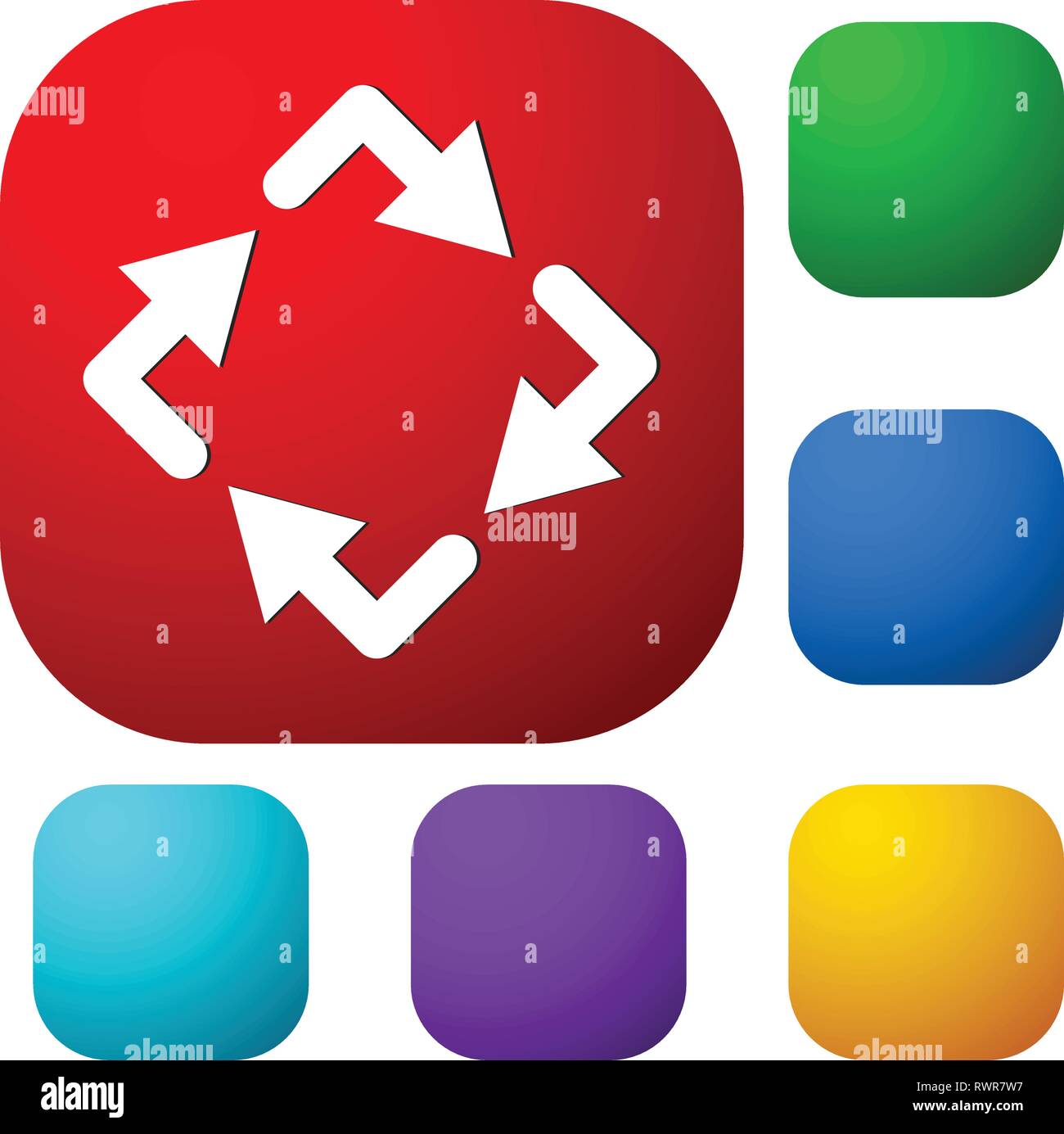 Circular arrows icon, Rotating arrows. Clockwise arrows Stock Vector ...