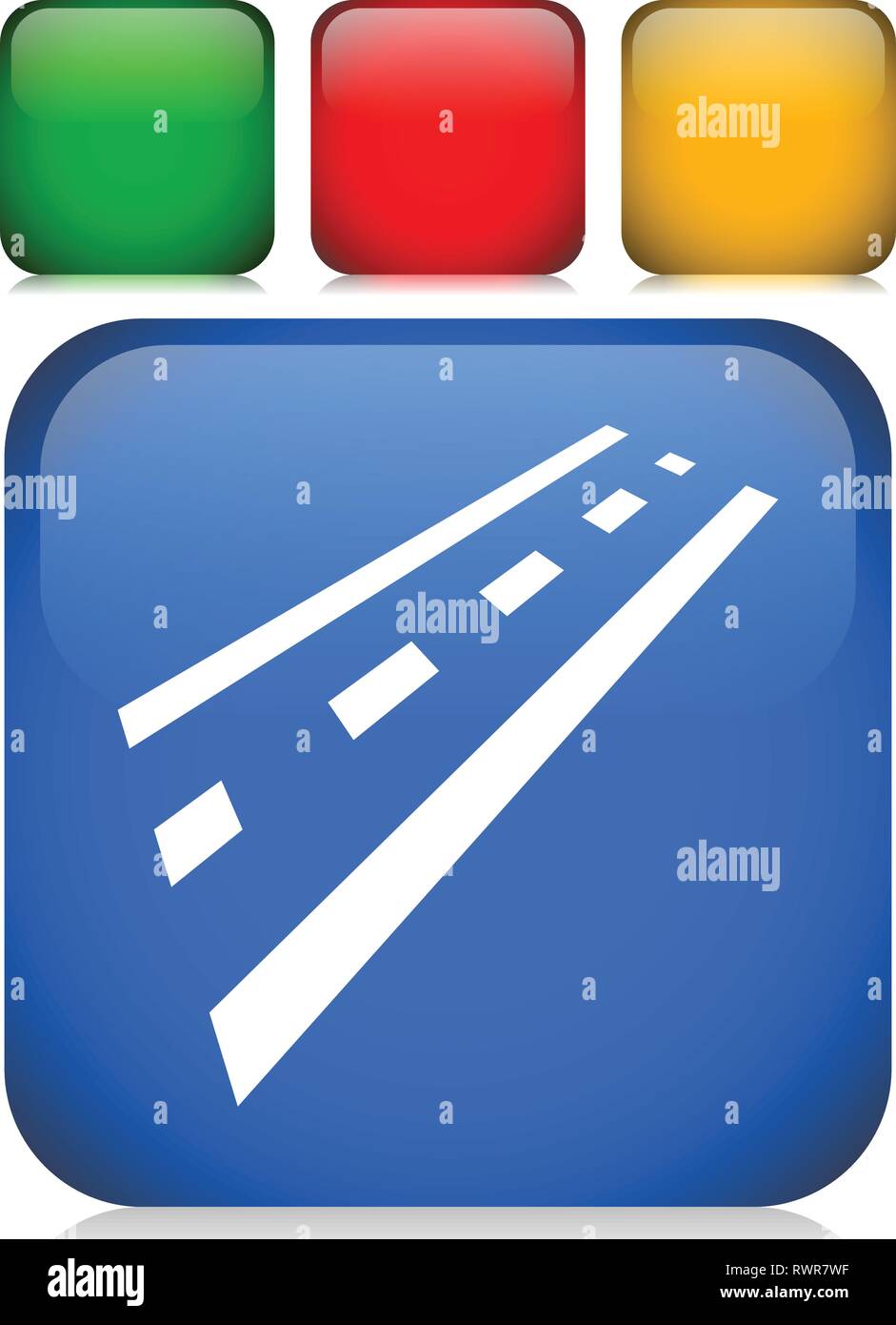 2-lane road icon for driving, traffic, transport or such themes Stock ...