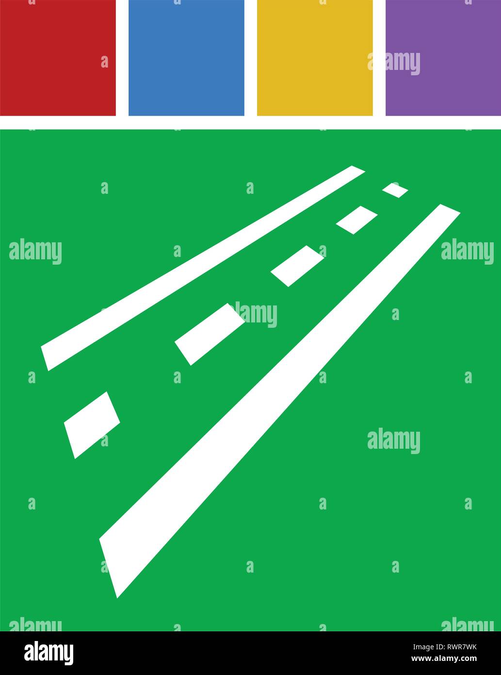 2-lane road icon for driving, traffic, transport or such themes Stock ...