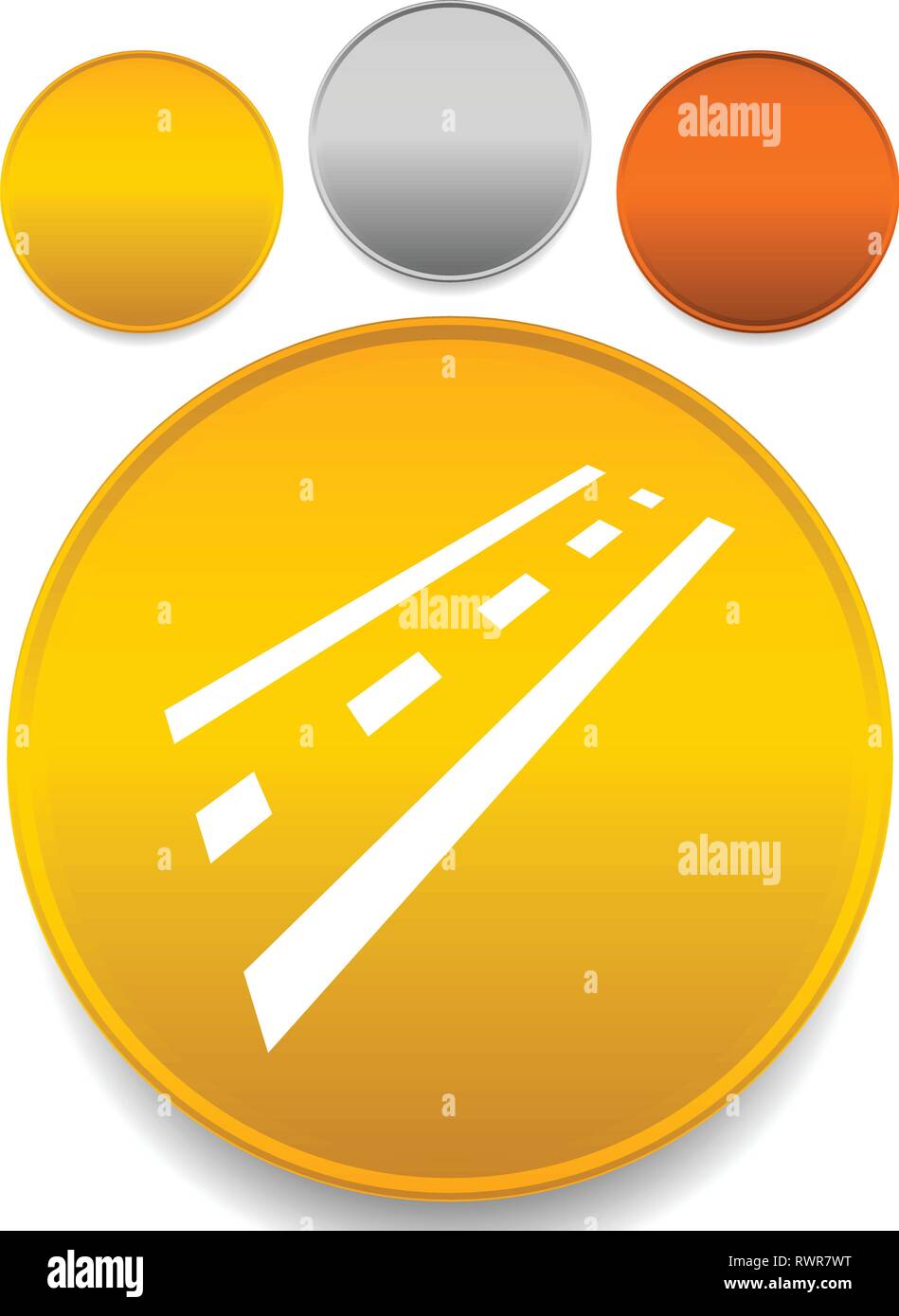 2-lane road icon for driving, traffic, transport or such themes Stock ...