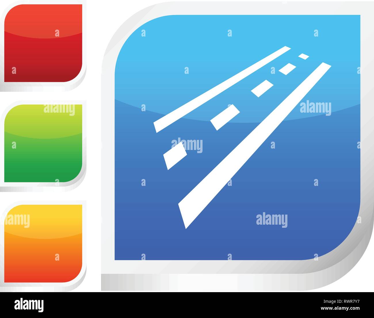 2-lane road icon for driving, traffic, transport or such themes Stock ...