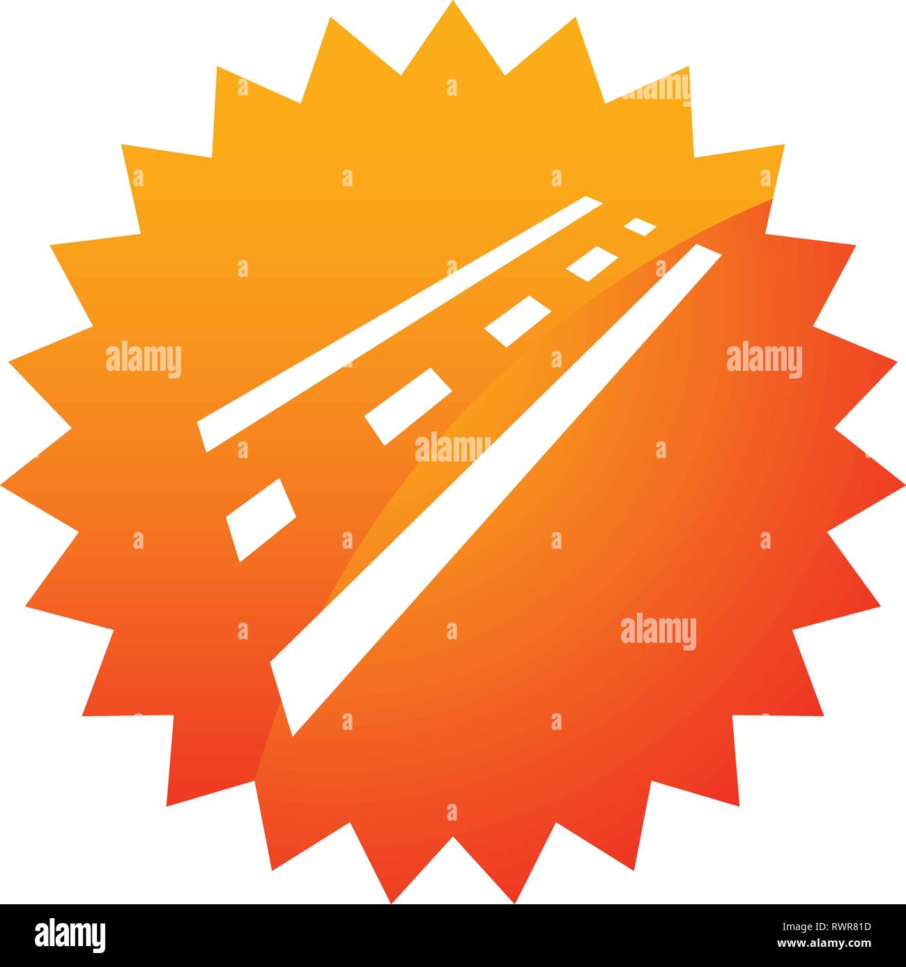 2-lane road icon for driving, traffic, transport or such themes Stock ...