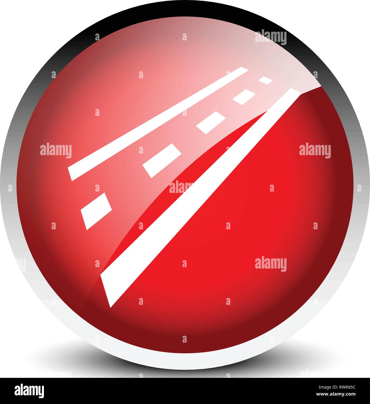 2-lane road icon for driving, traffic, transport or such themes Stock ...