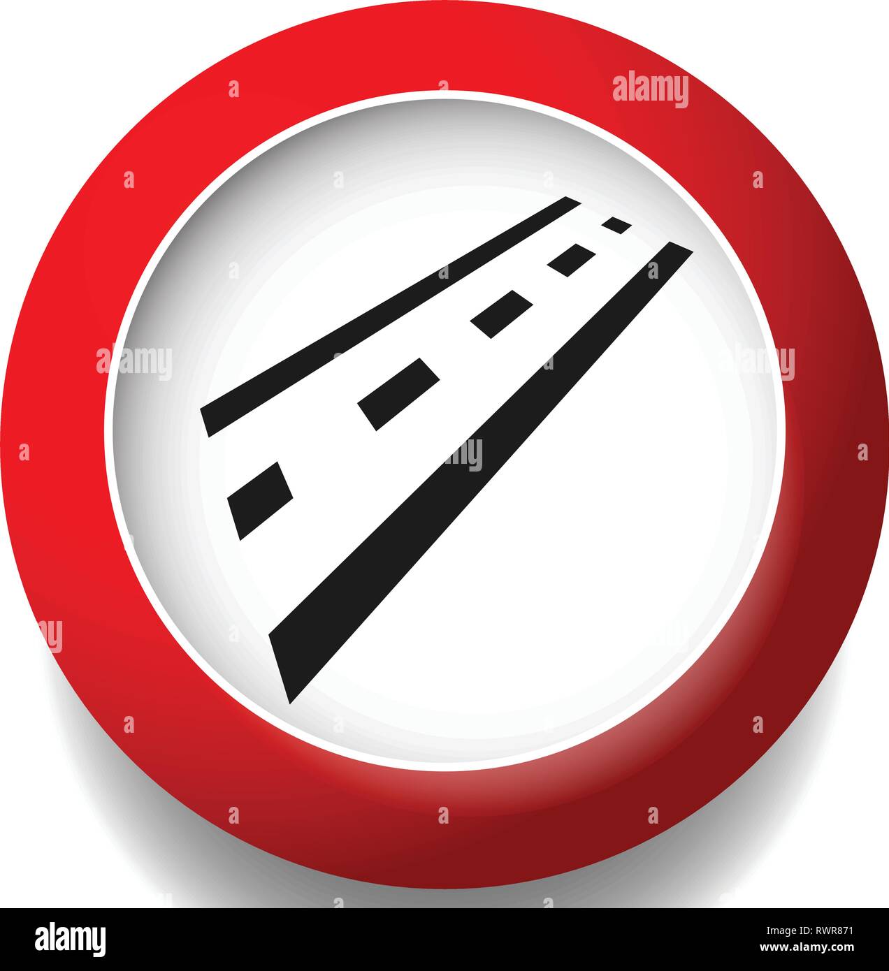 2-lane road icon for driving, traffic, transport or such themes Stock ...