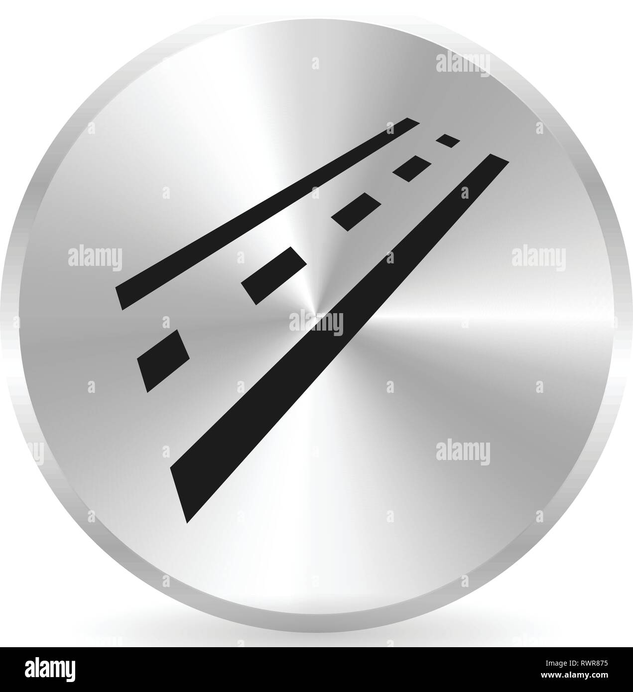 2-lane road icon for driving, traffic, transport or such themes Stock ...