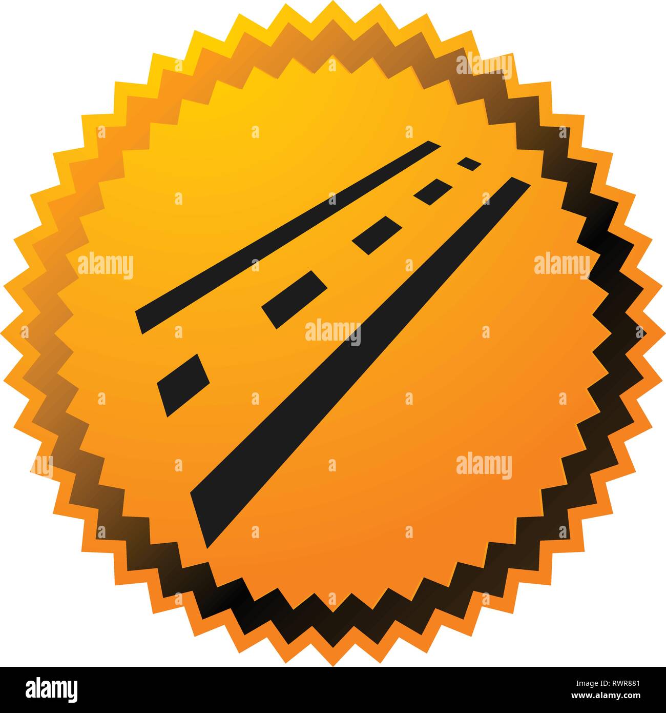 2-lane road icon for driving, traffic, transport or such themes Stock ...