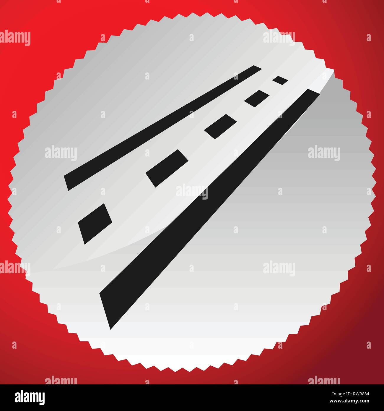 2-lane road icon for driving, traffic, transport or such themes Stock ...