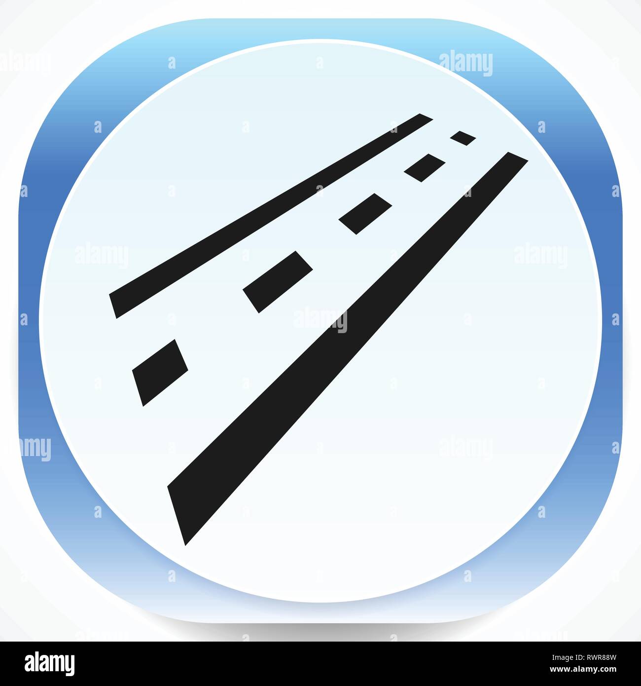 2-lane road icon for driving, traffic, transport or such themes Stock ...