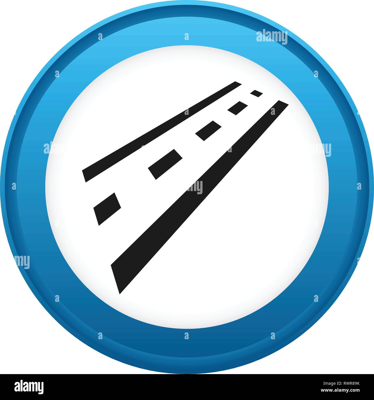 2-lane road icon for driving, traffic, transport or such themes Stock ...