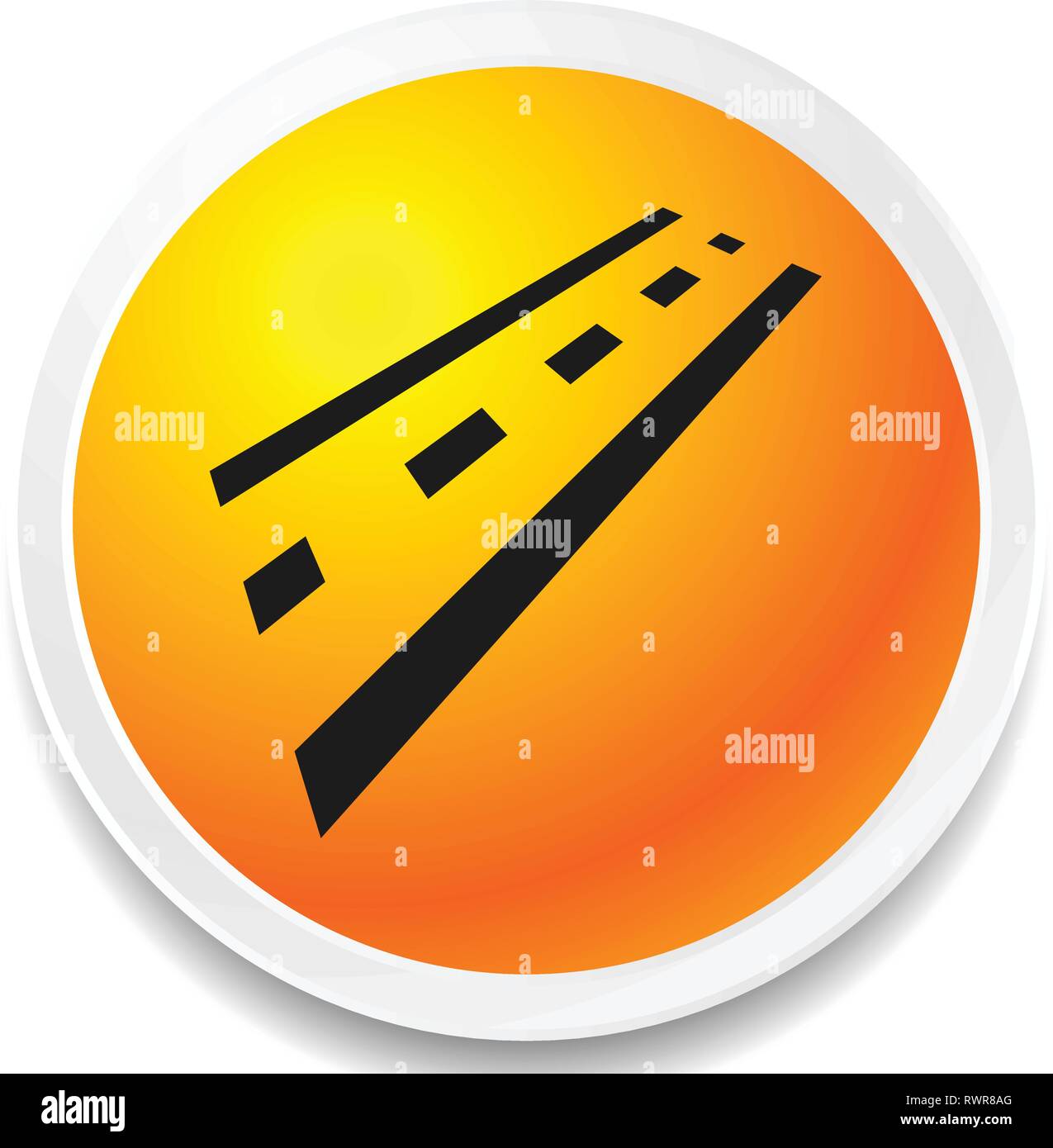 2-lane road icon for driving, traffic, transport or such themes Stock ...