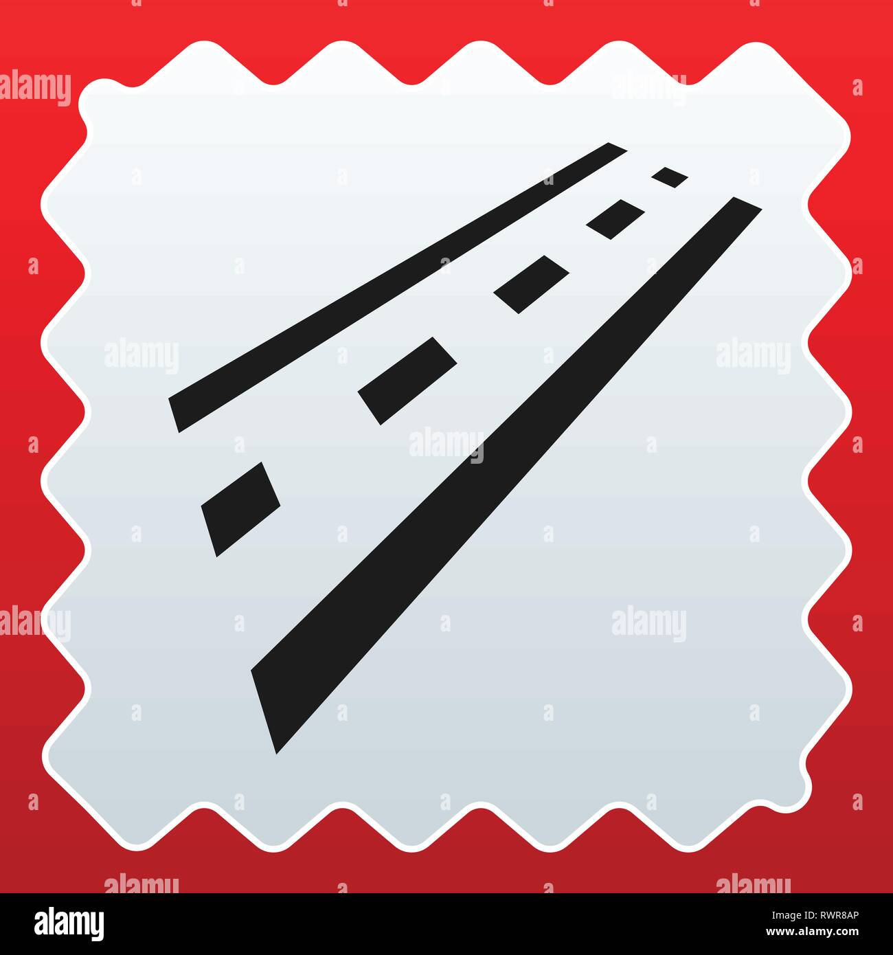 2-lane road icon for driving, traffic, transport or such themes Stock ...
