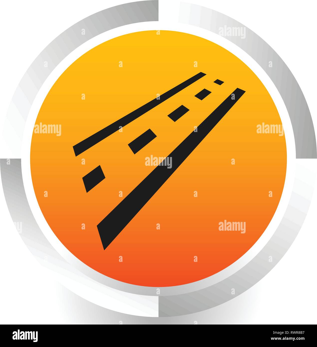 2-lane road icon for driving, traffic, transport or such themes Stock ...