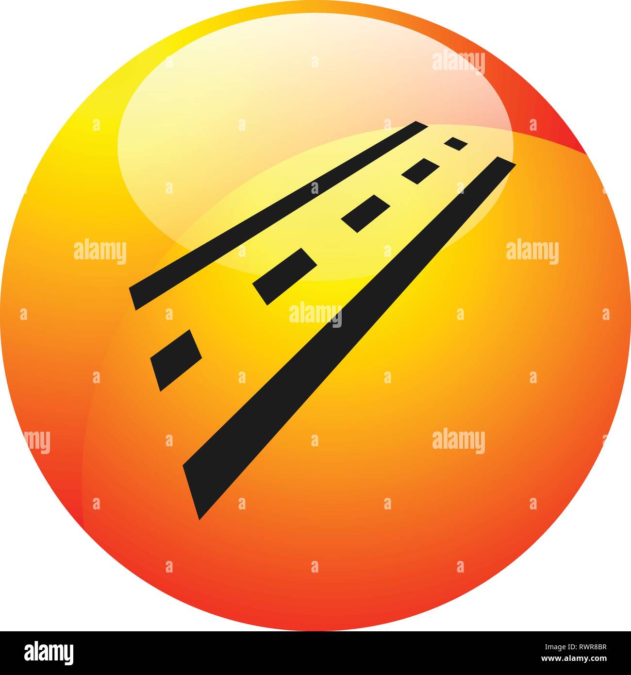 2-lane road icon for driving, traffic, transport or such themes Stock ...