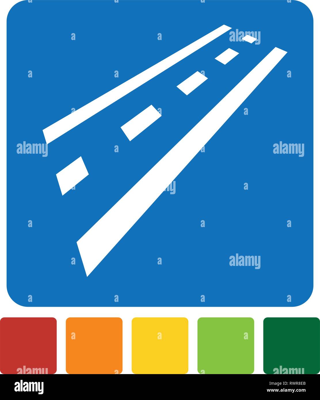 2-lane road icon for driving, traffic, transport or such themes Stock ...