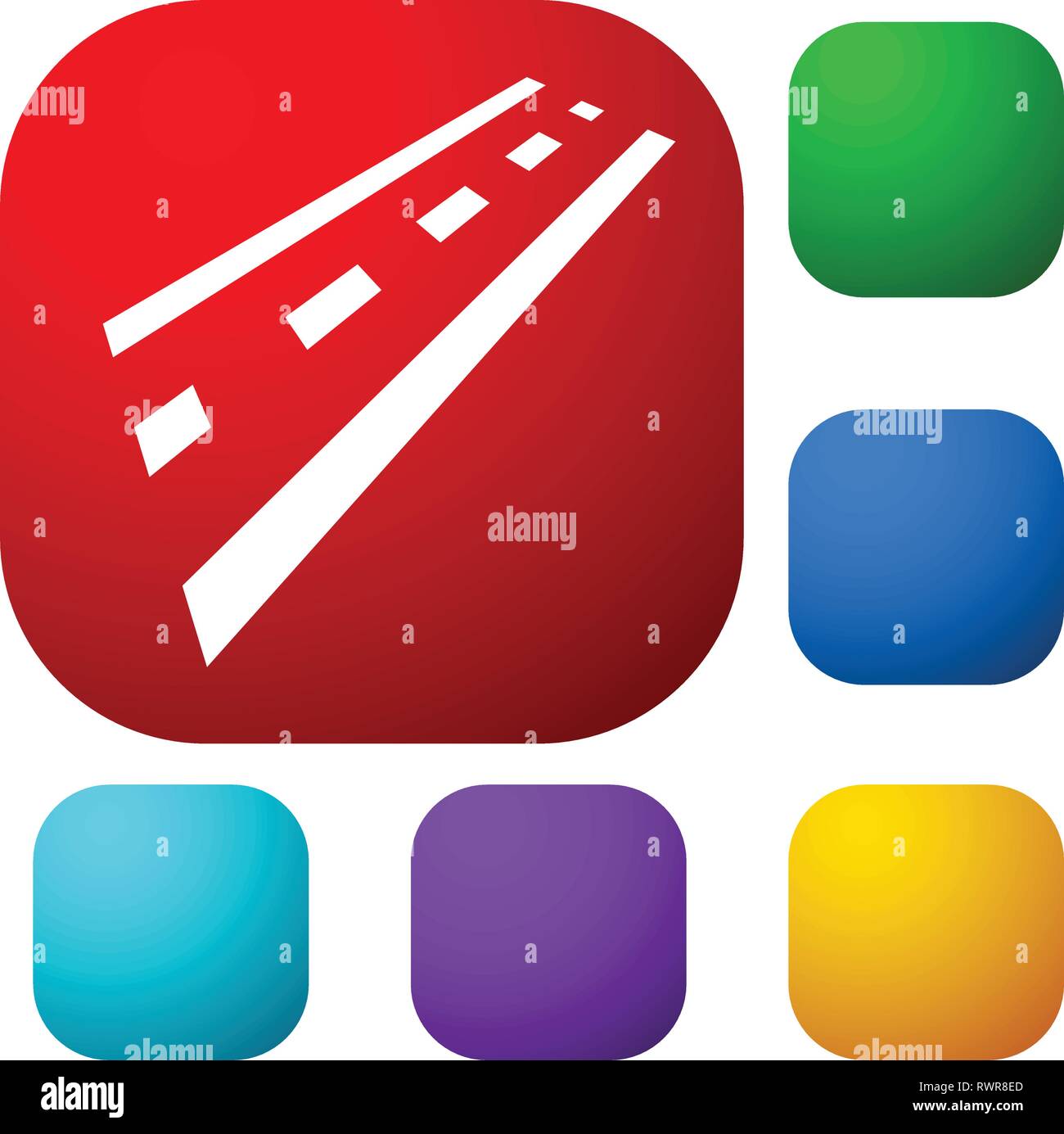 2-lane road icon for driving, traffic, transport or such themes Stock ...