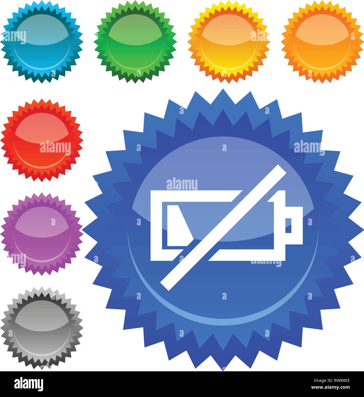 Icon with low battery symbol, Battery level indicator Stock Vector ...
