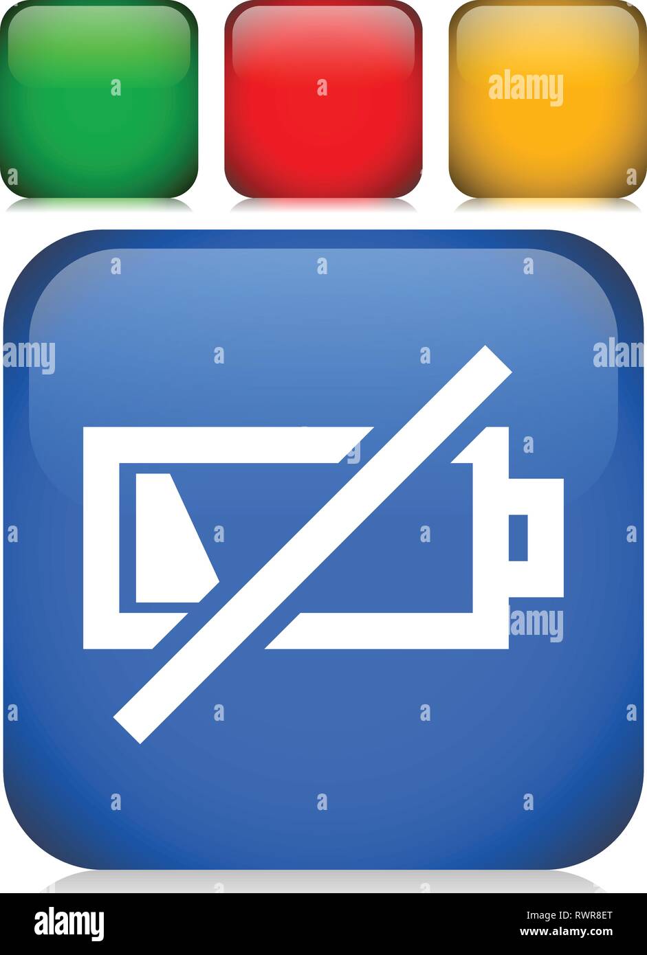 Icon with low battery symbol, Battery level indicator Stock Vector ...
