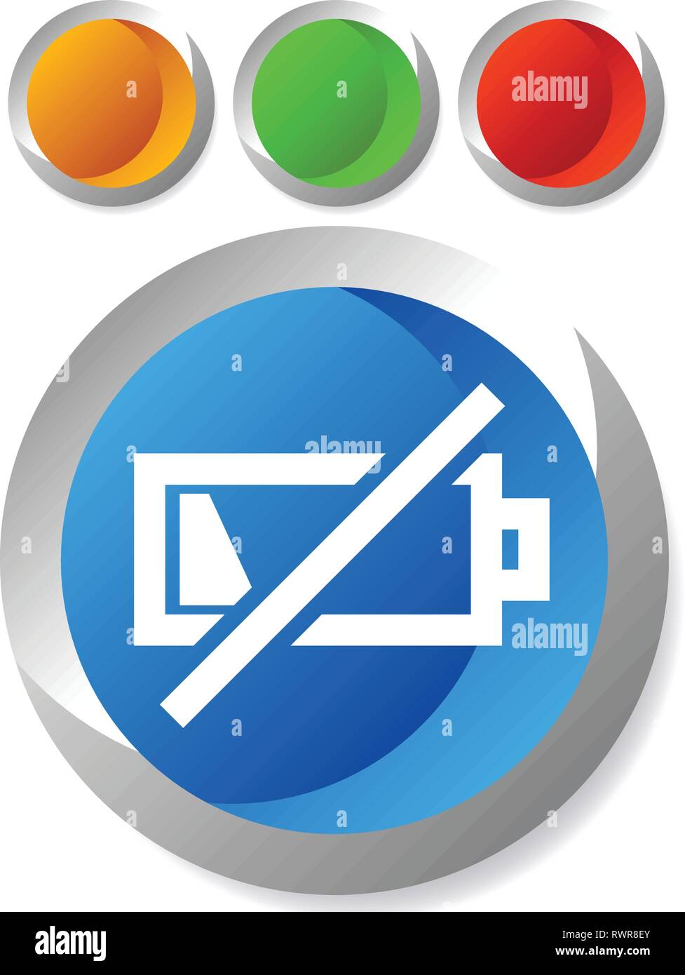 Icon with low battery symbol, Battery level indicator Stock Vector ...
