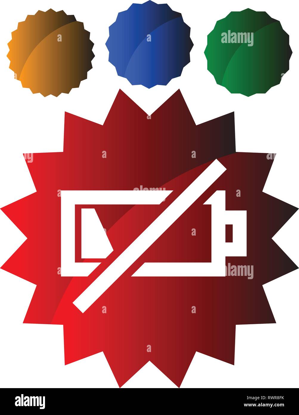 Icon with low battery symbol, Battery level indicator Stock Vector ...