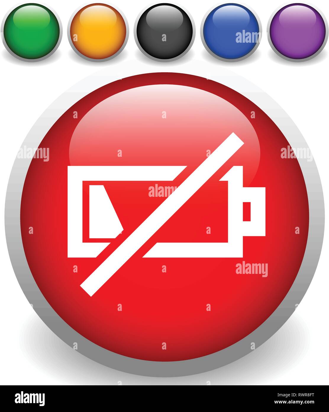 Icon with low battery symbol, Battery level indicator Stock Vector ...