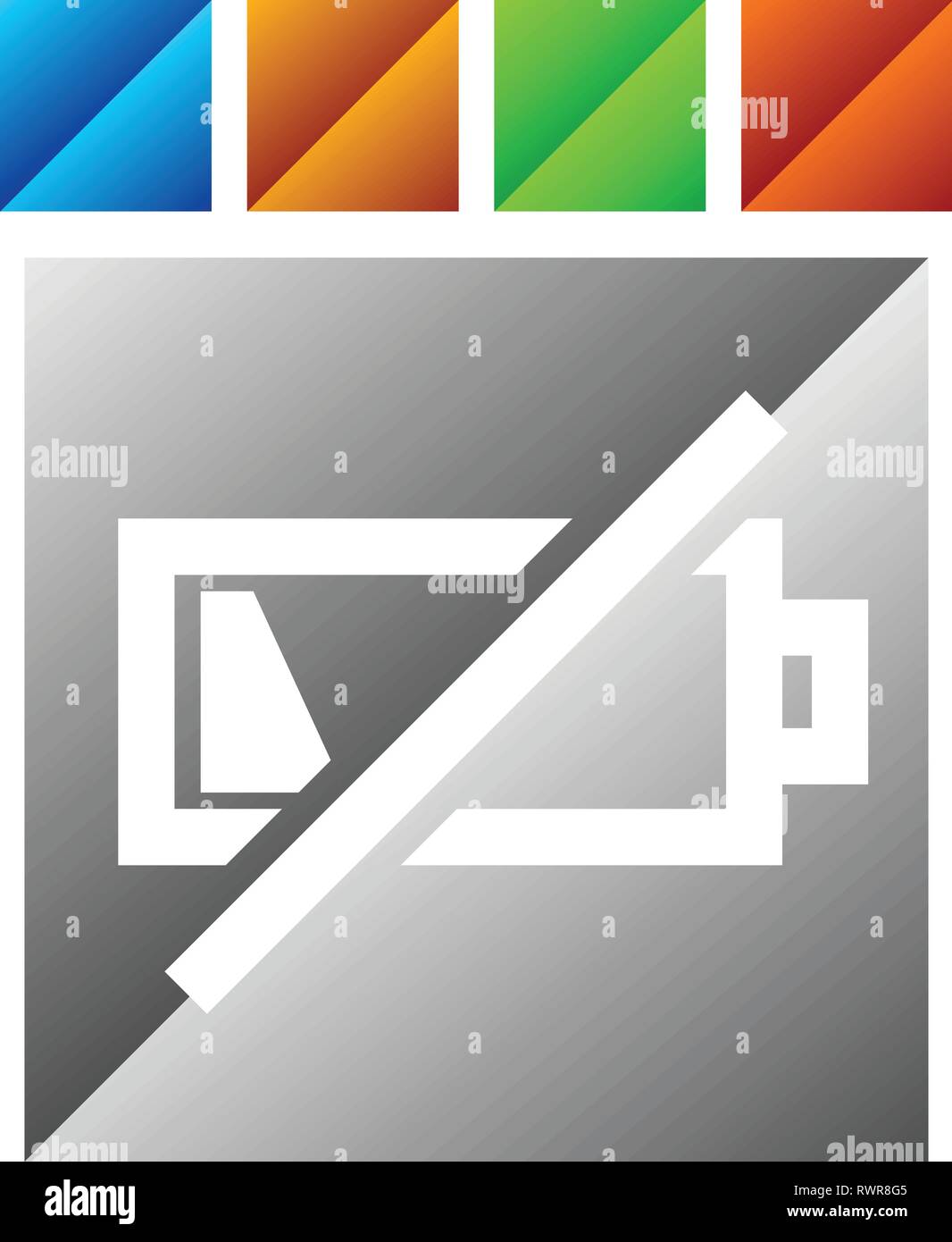 Icon with low battery symbol, Battery level indicator Stock Vector ...