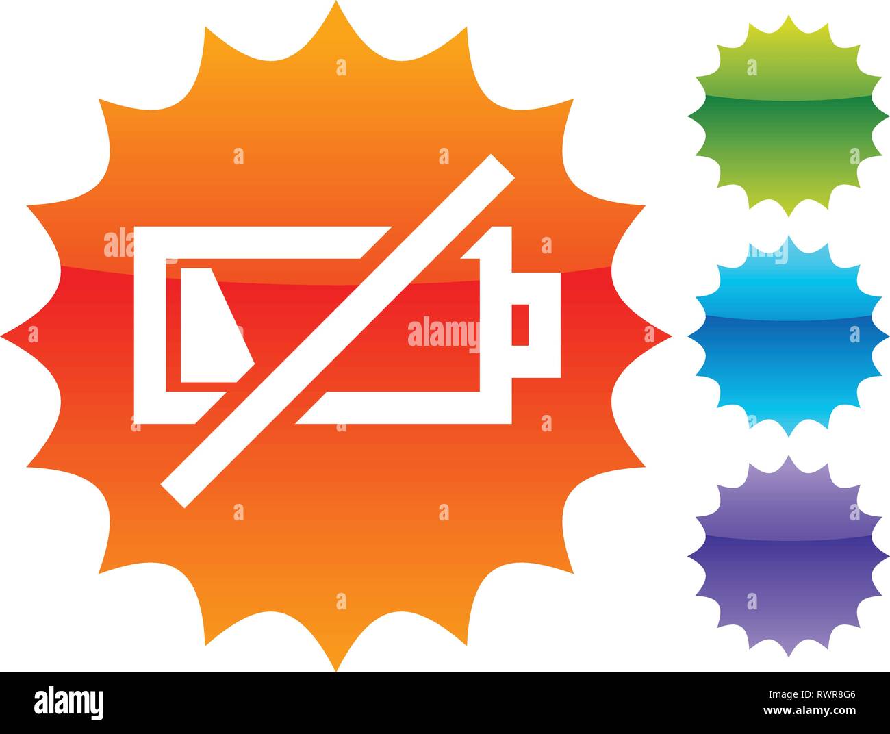 Icon with low battery symbol, Battery level indicator Stock Vector ...