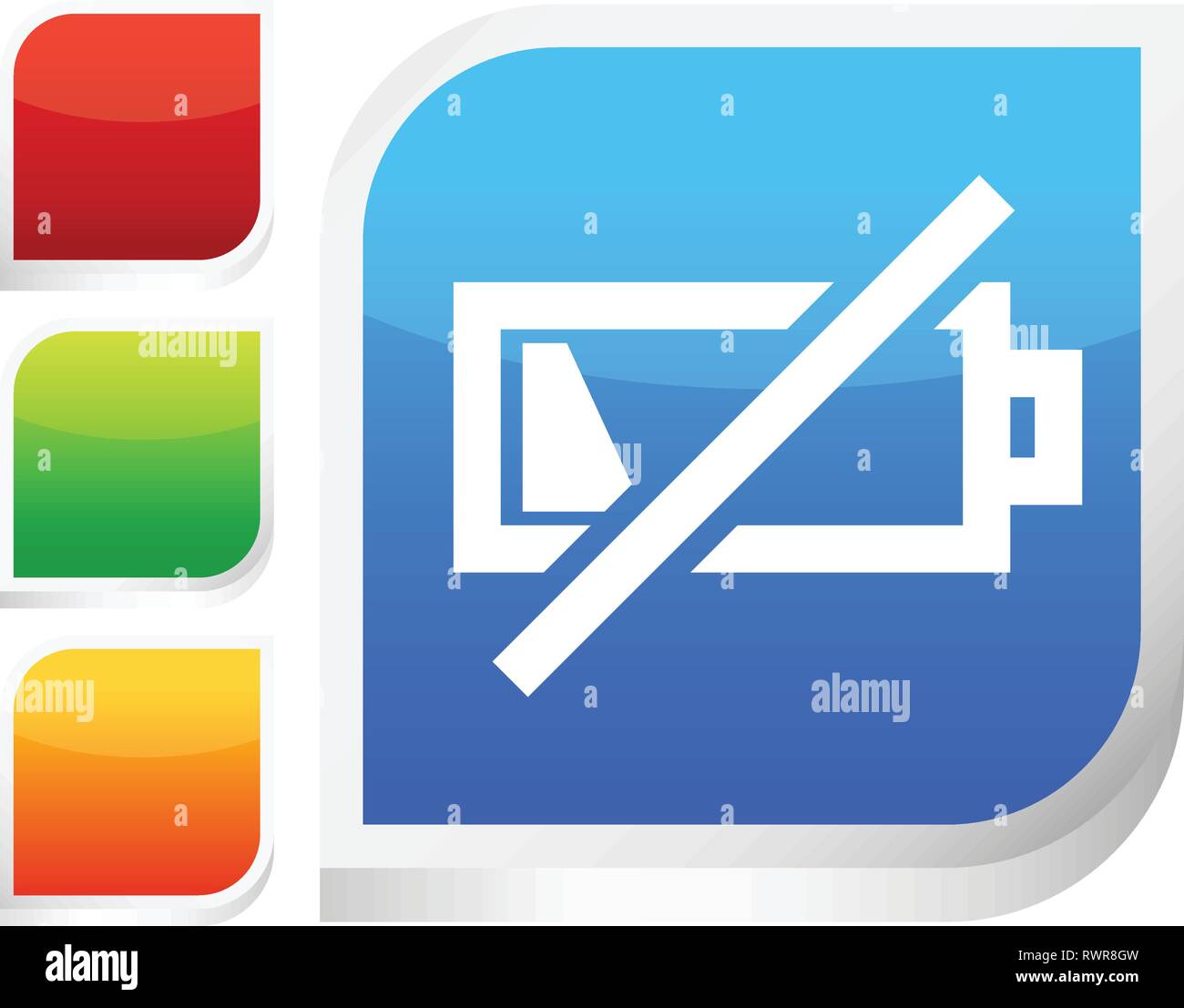 Icon with low battery symbol, Battery level indicator Stock Vector ...