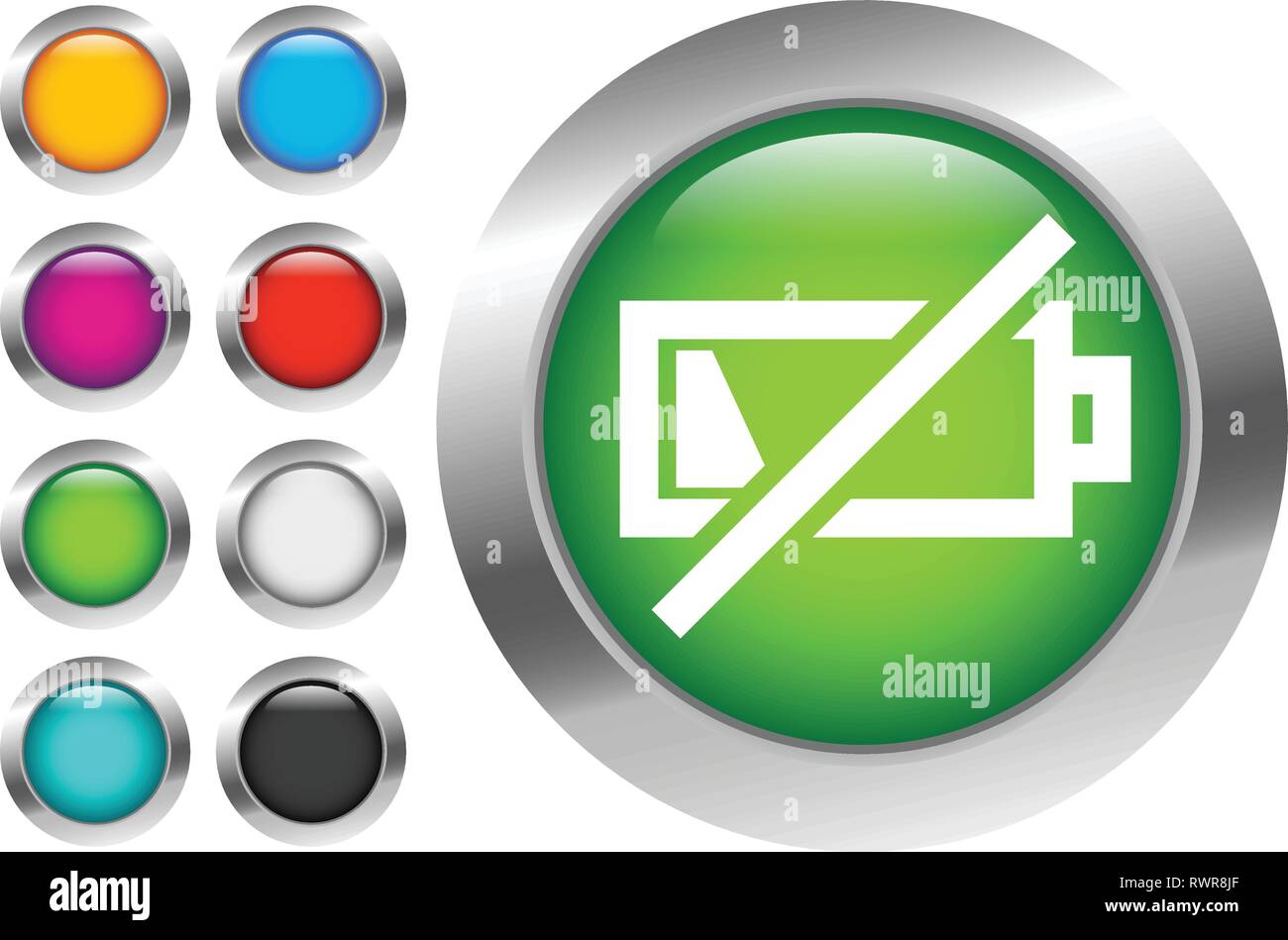 Icon with low battery symbol, Battery level indicator Stock Vector ...