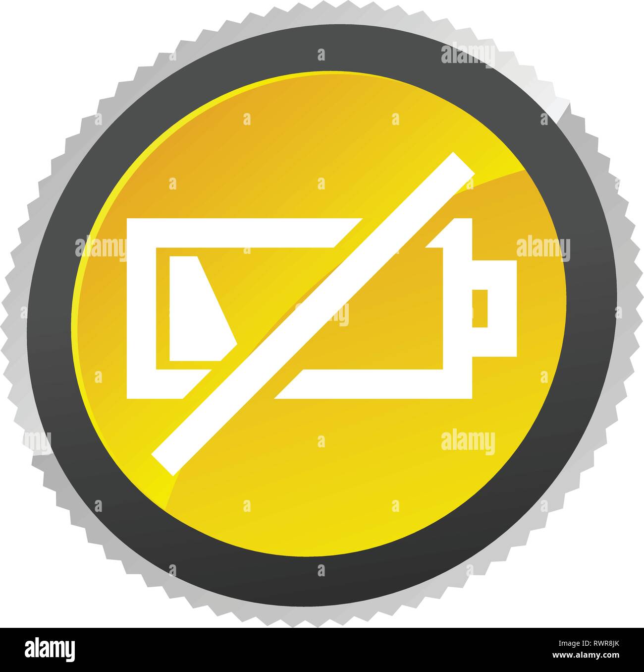 Icon with low battery symbol, Battery level indicator Stock Vector ...