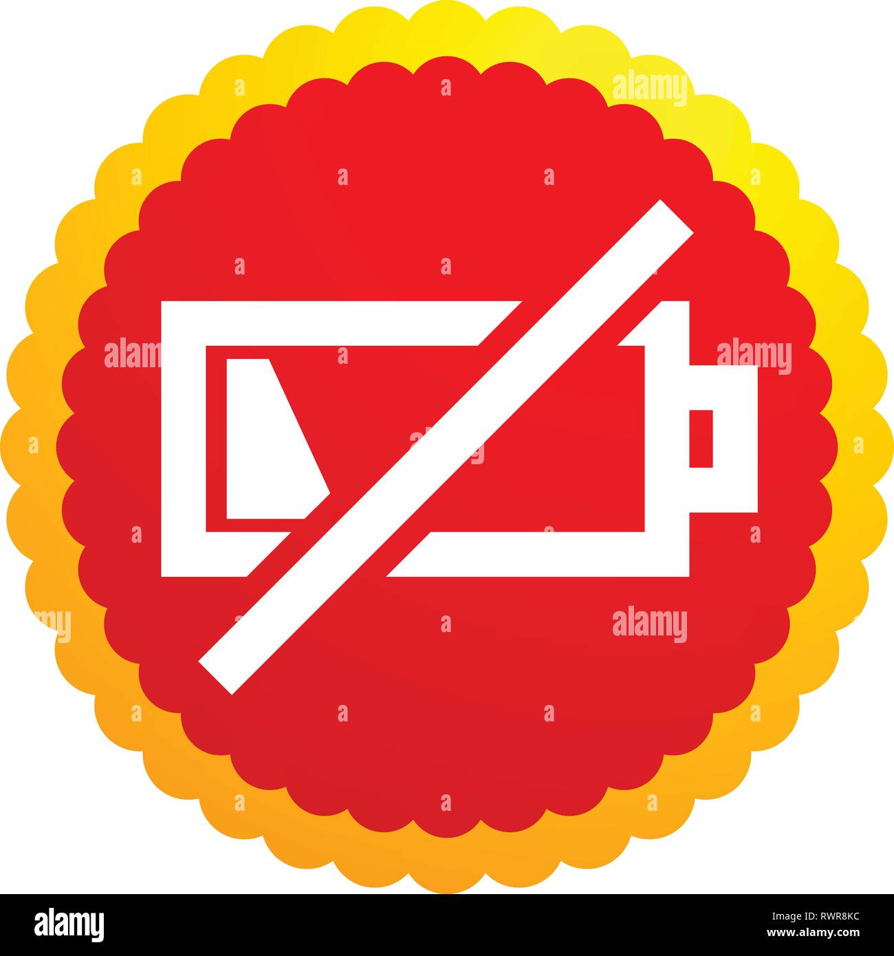 Icon with low battery symbol, Battery level indicator Stock Vector ...