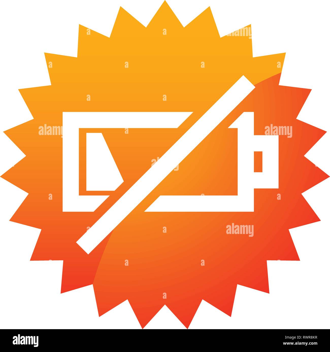 Icon with low battery symbol, Battery level indicator Stock Vector ...