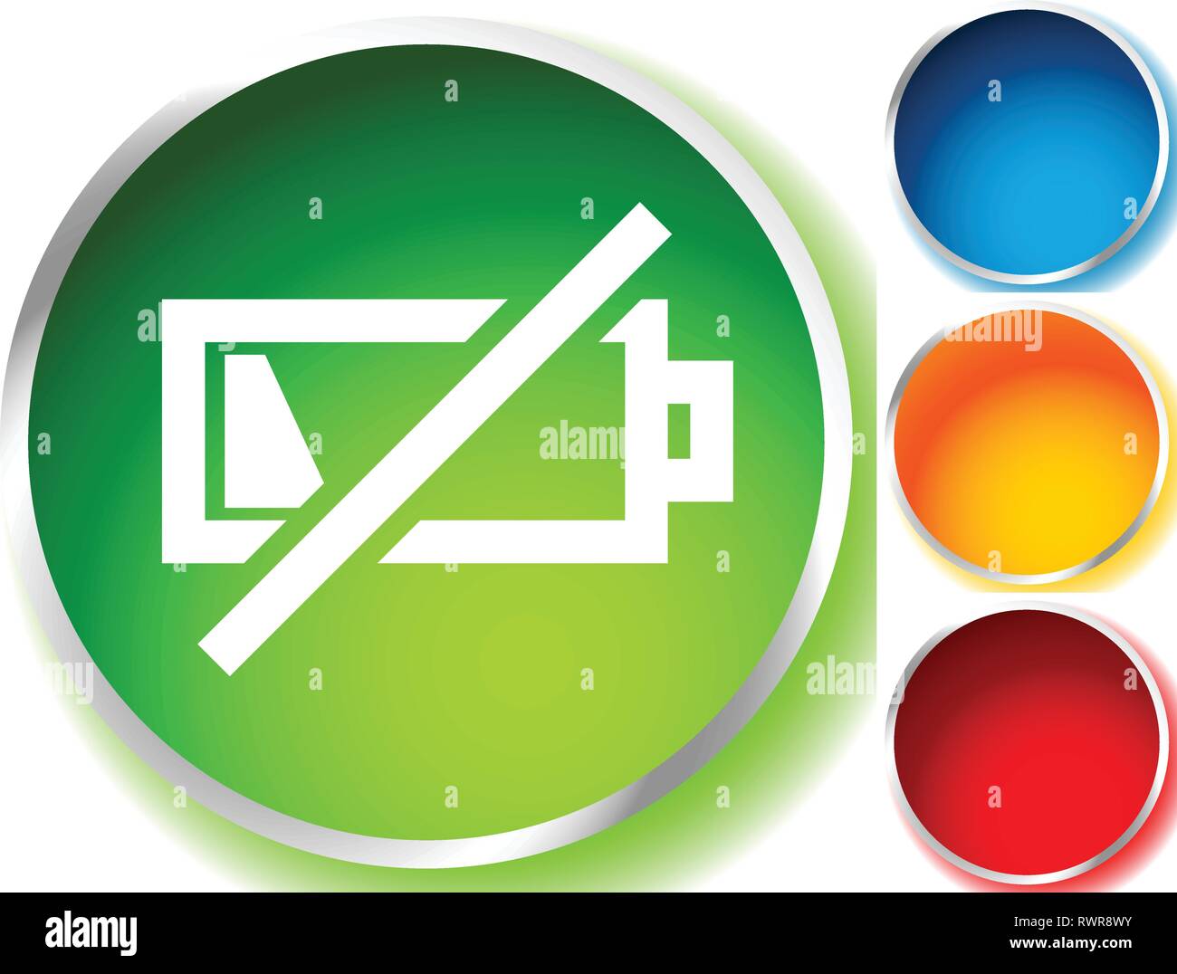 Icon with low battery symbol, Battery level indicator Stock Vector ...
