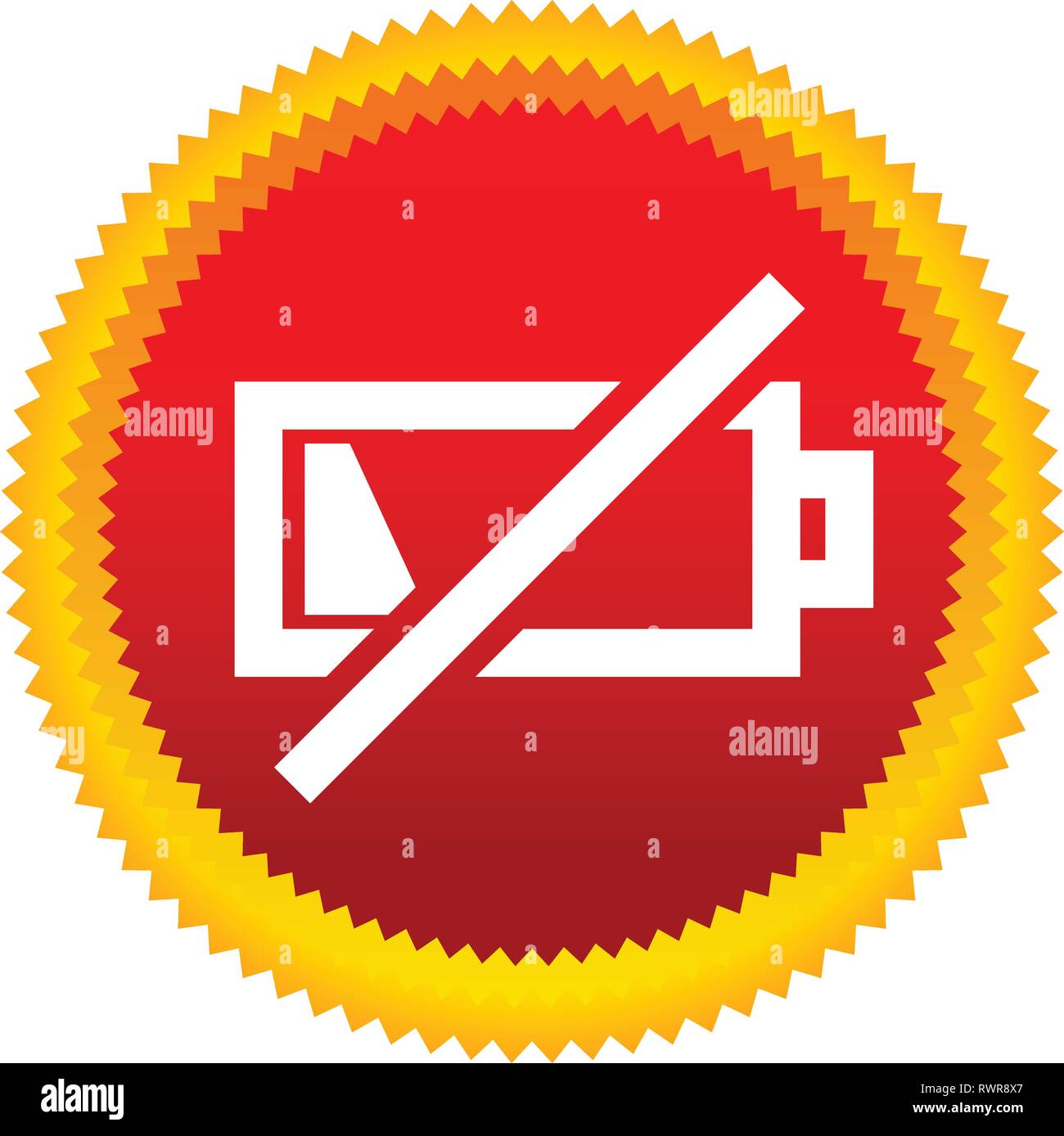Icon with low battery symbol, Battery level indicator Stock Vector ...