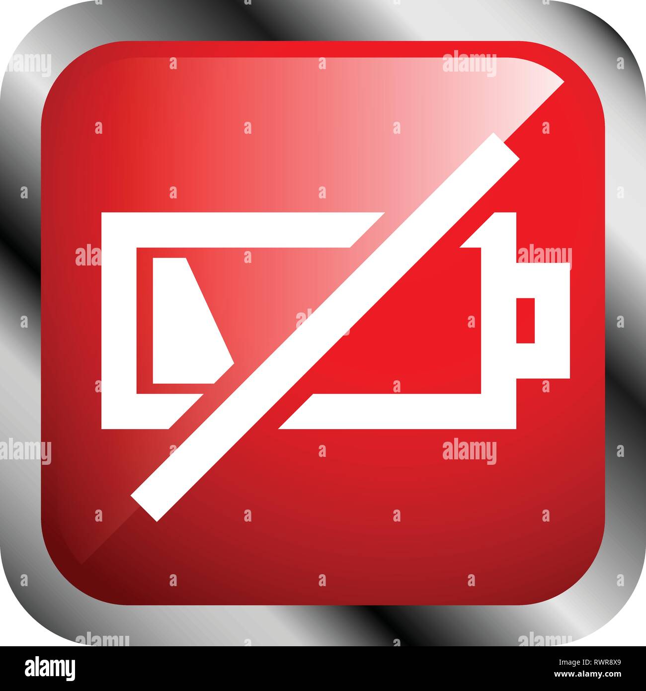 Icon with low battery symbol, Battery level indicator Stock Vector ...