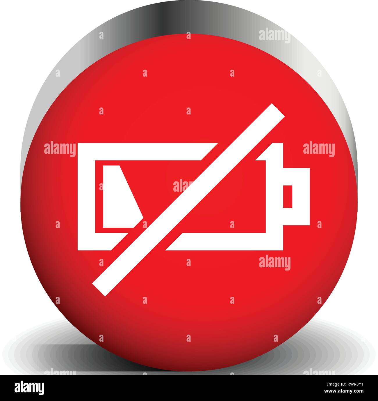 Icon with low battery symbol, Battery level indicator Stock Vector ...