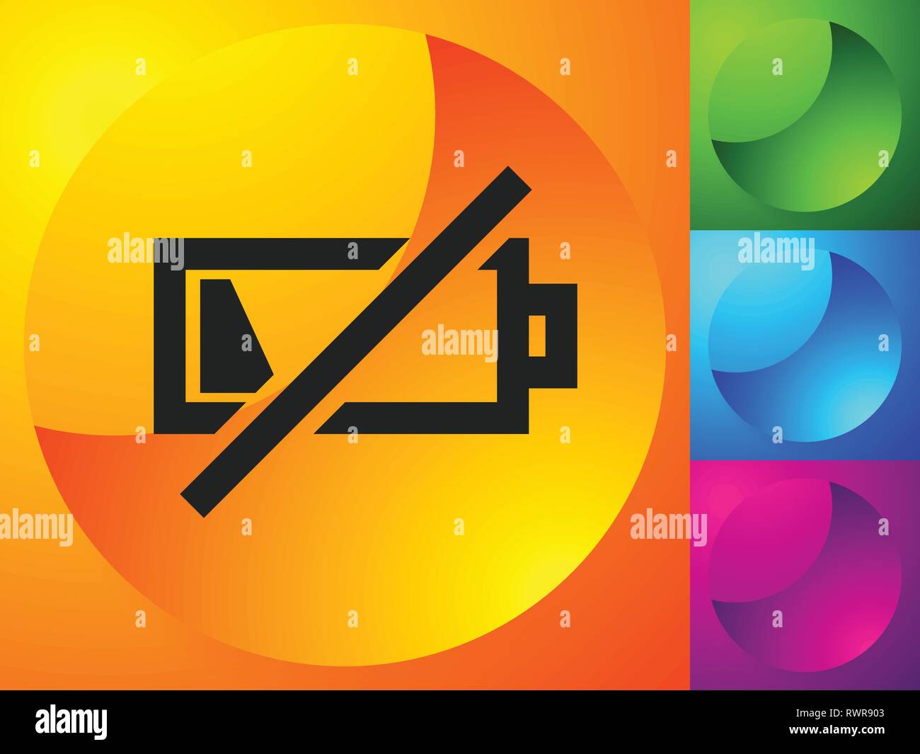 Icon with low battery symbol, Battery level indicator Stock Vector ...