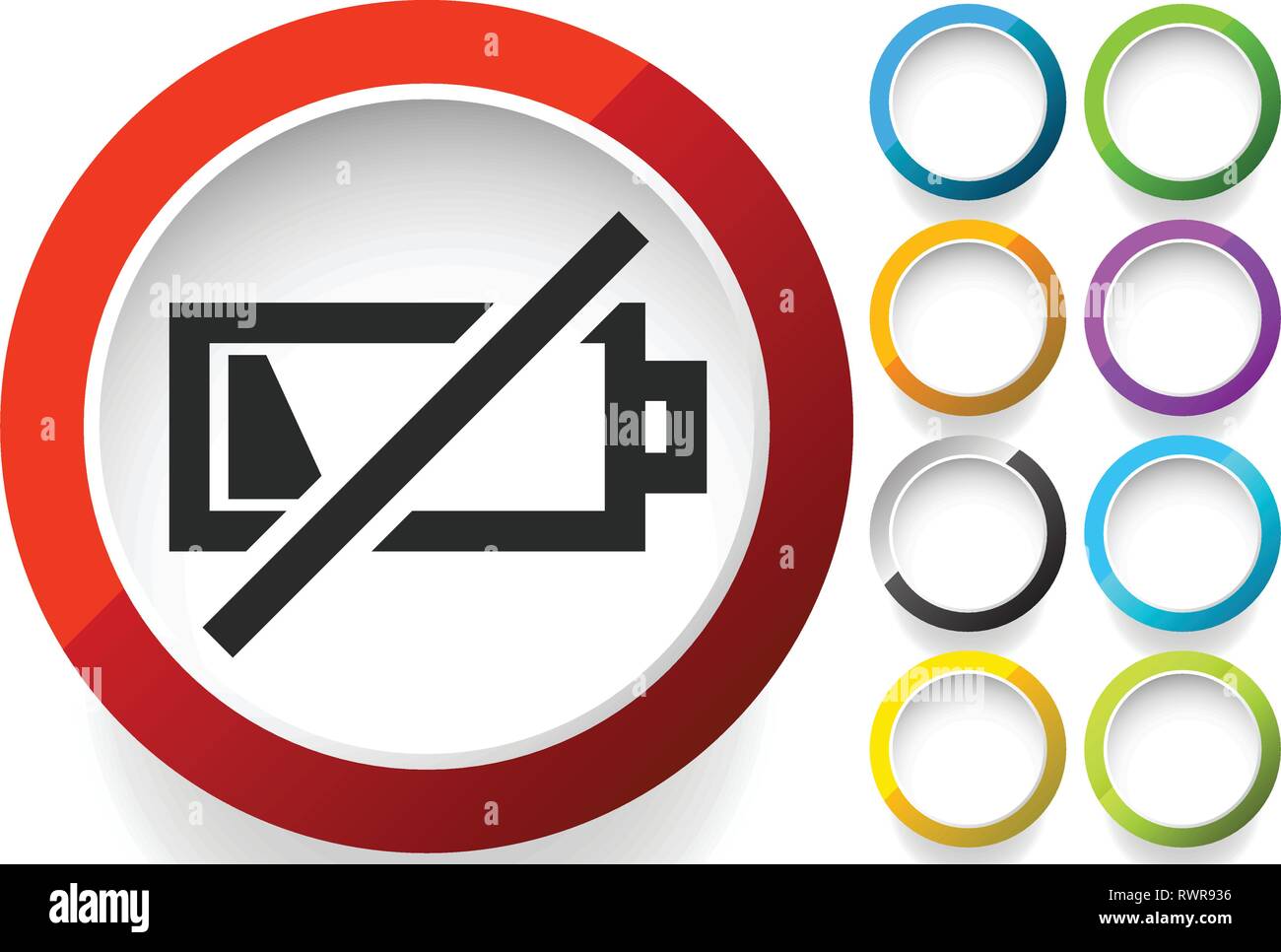 Icon with low battery symbol, Battery level indicator Stock Vector ...