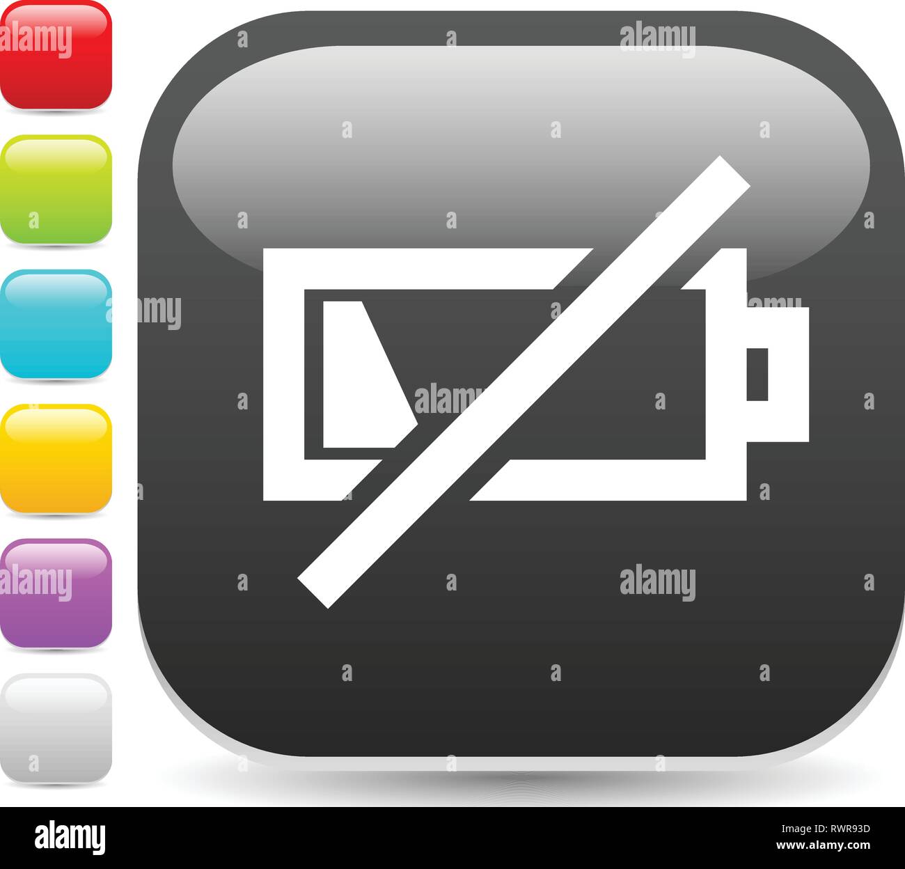 Icon with low battery symbol, Battery level indicator Stock Vector ...