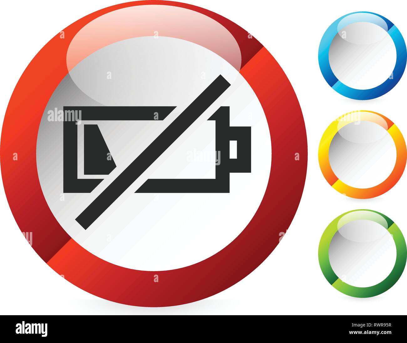 Icon with low battery symbol, Battery level indicator Stock Vector ...