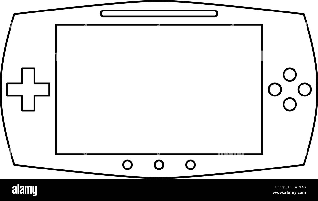 portable videogame console in black and white Stock Vector Image & Art ...