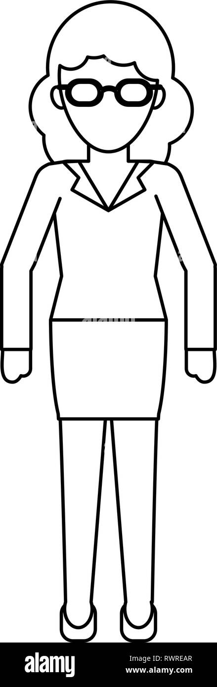 Executive businesswoman cartoon faceless in black and white Stock ...