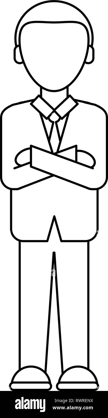 Executive businessman cartoon faceless in black and white Stock Vector ...