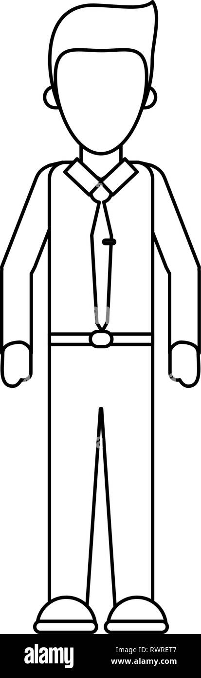 Executive businessman cartoon faceless in black and white Stock Vector ...