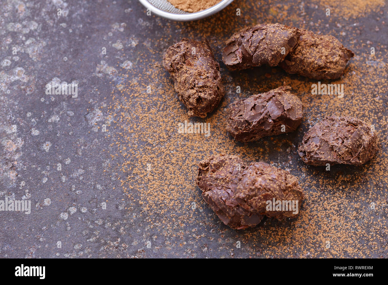 homemade chocolate truffle candy sweets Stock Photo - Alamy