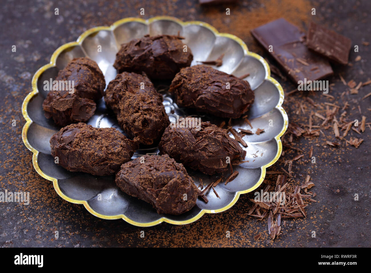 homemade chocolate truffle candy sweets Stock Photo - Alamy