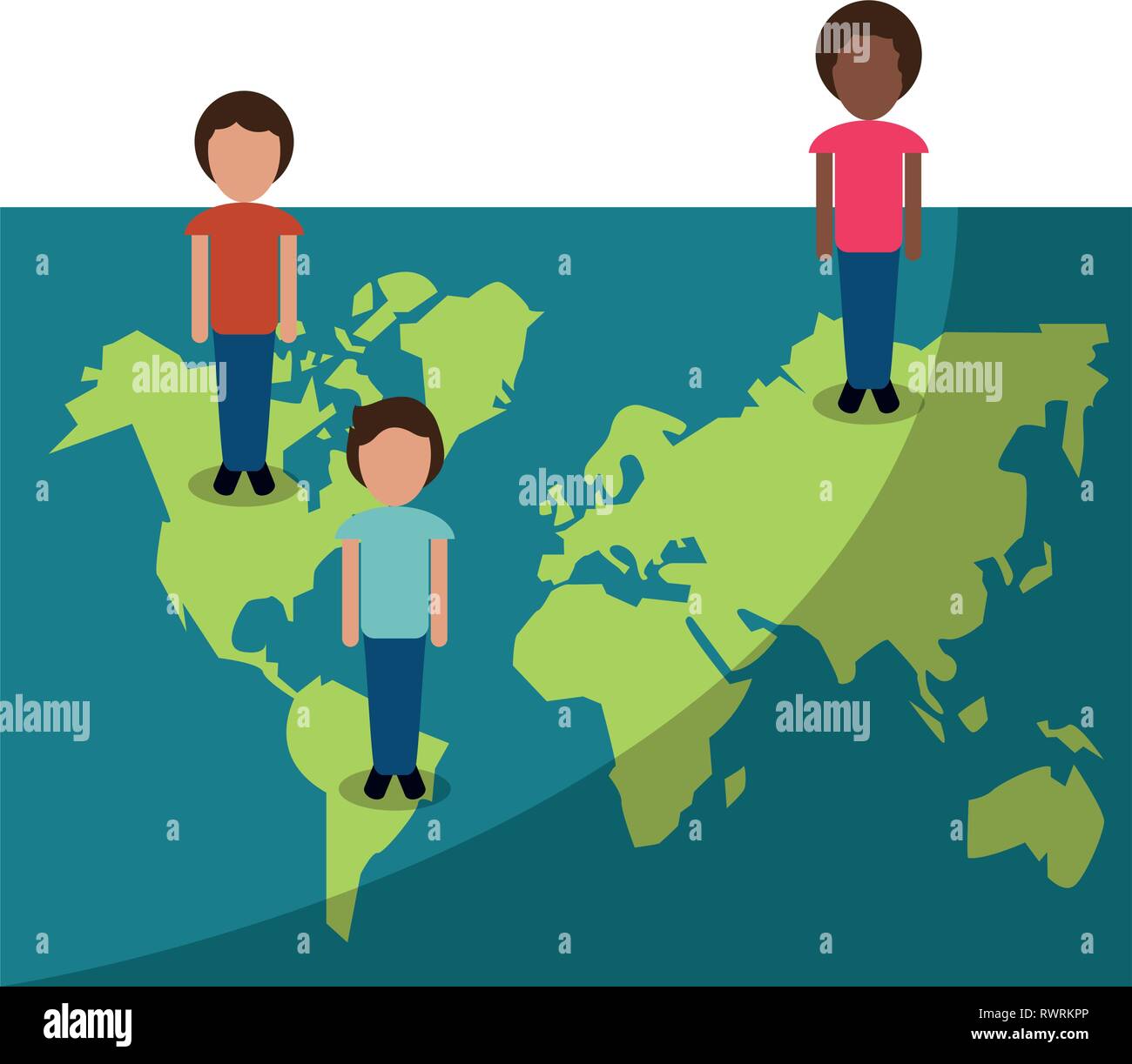 Model person on map Stock Vector Images - Alamy