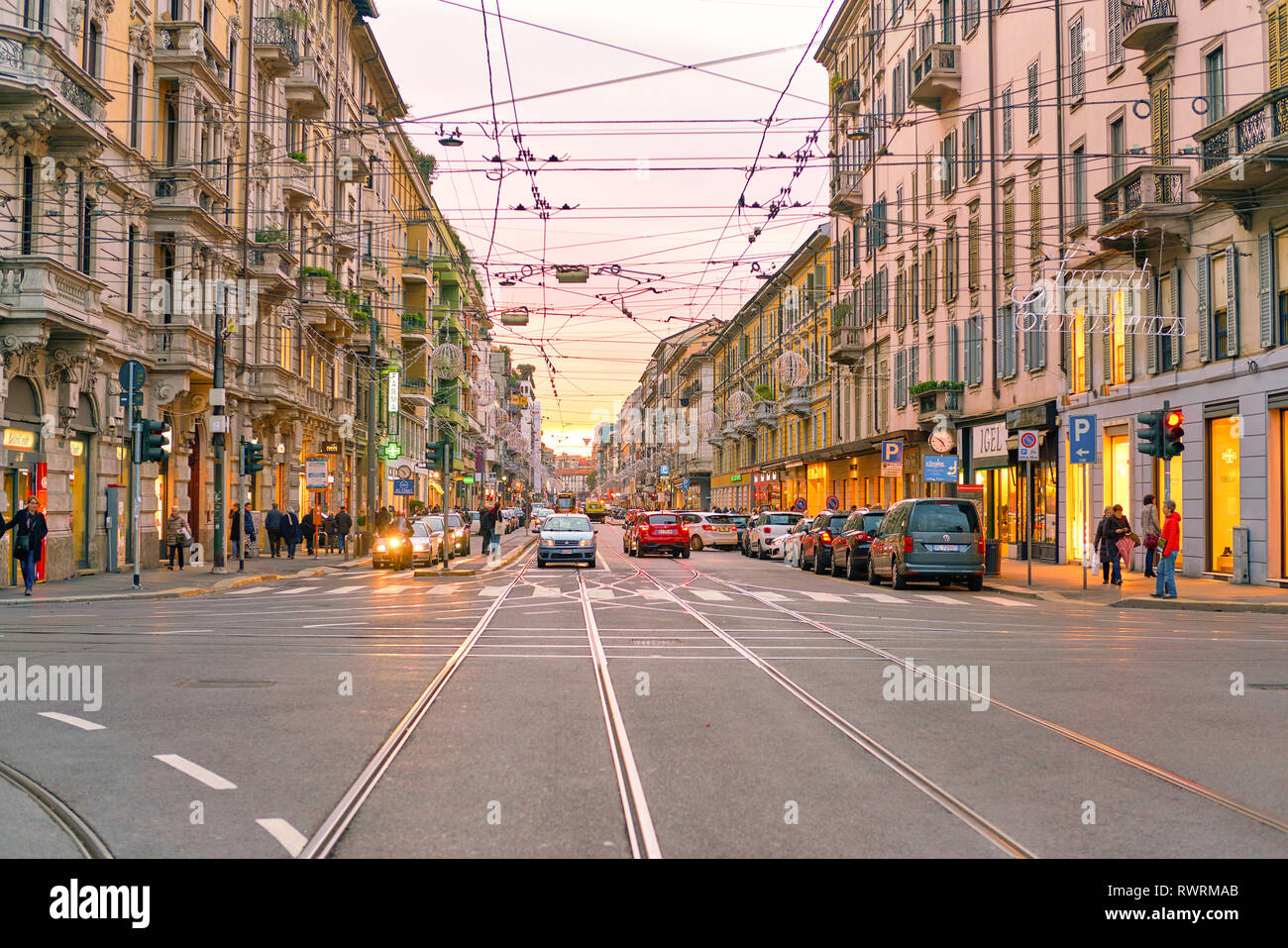 MILAN, ITALY - CIRCA NOVEMBER, 2017: Milan urban landscape. Milan is a ...